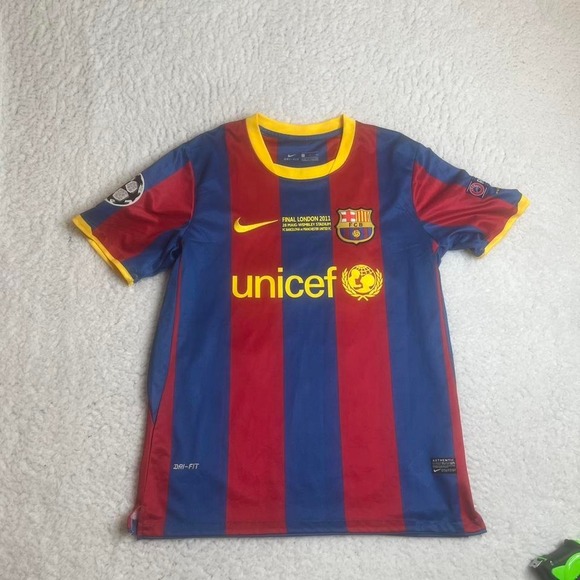 Nike | Shirts | Nike Lionel Messi Barcelona Mens Blue And Red Soccer ...